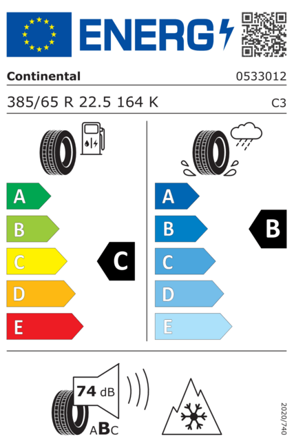 Pneu Continental 385/65 R22.5 164K/158L 20PR 3PMSF | Scandinavia HT3 ...