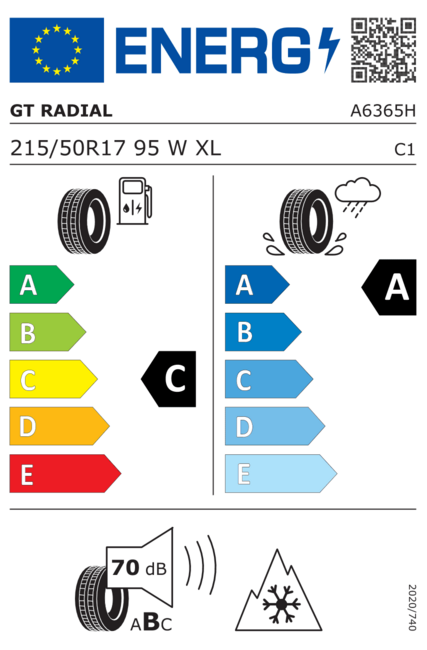 Pneumatico GT-Radial 215/50 R17 95W XL 3PMSF EVR | Climateactive ...